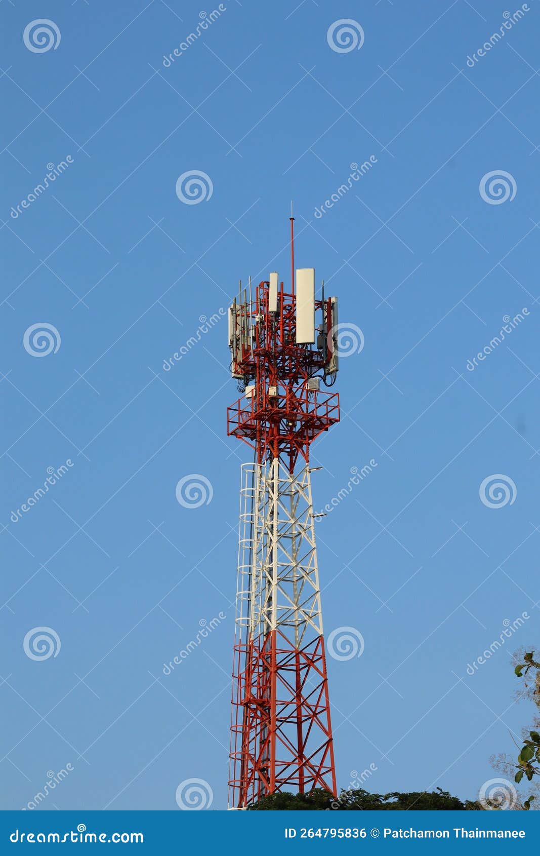 Large Steel Mast Mounted Telecommunication 4G or 5g System Stock Photo ...