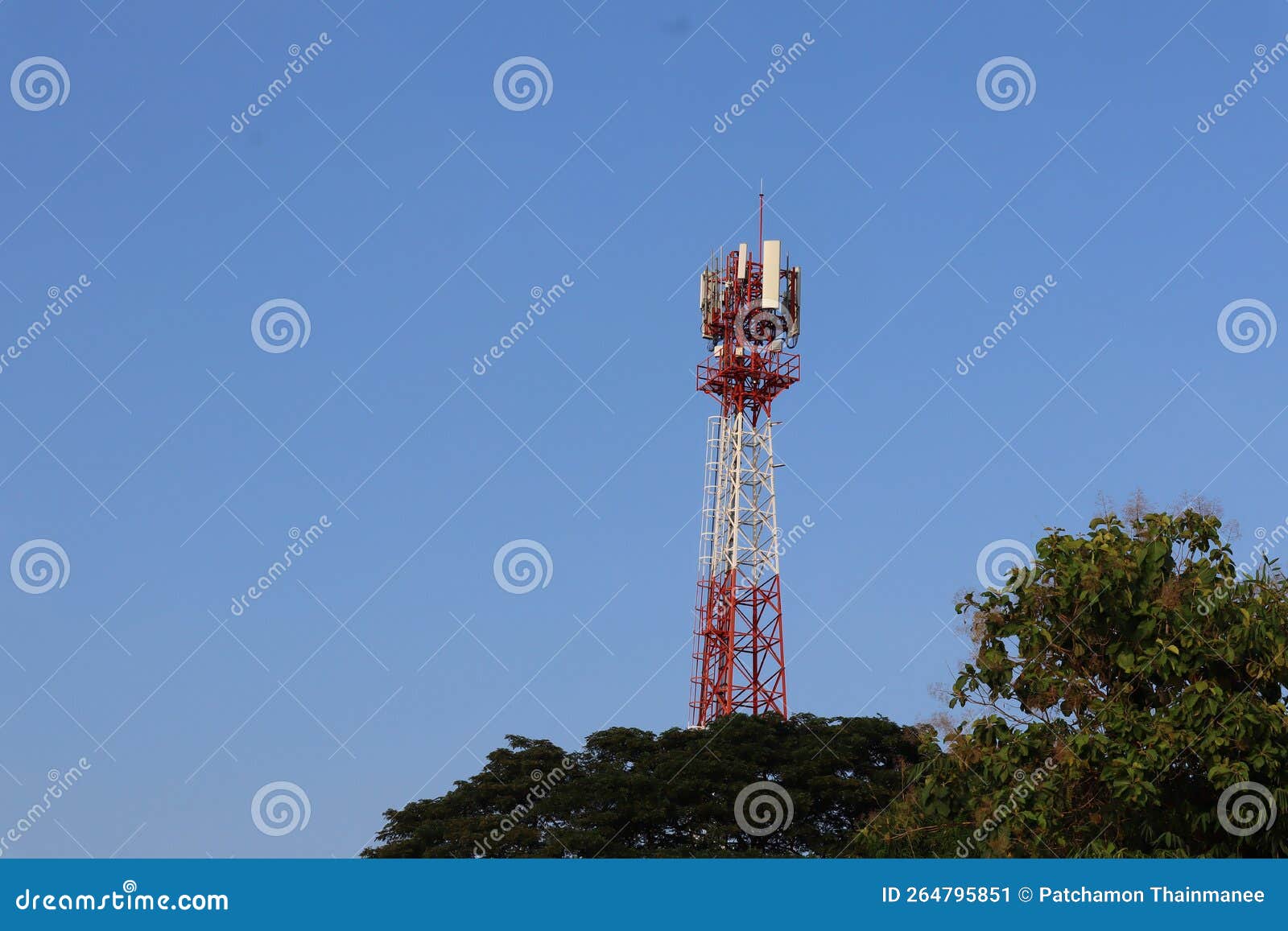 Large Steel Mast Mounted Telecommunication 4G or 5g System Stock Image ...