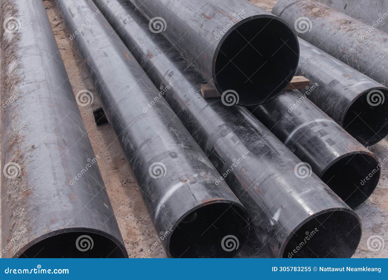 Large steel pipe stock image. Image of stack, heap, pipe - 305783255