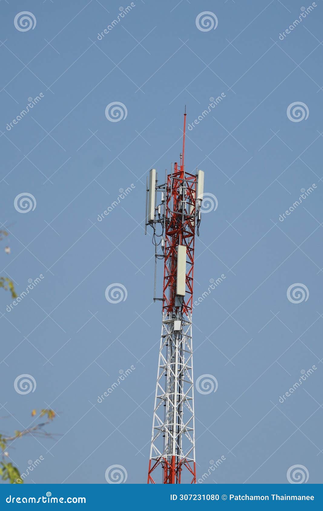 Large Steel Pole for 3G 4G 5g Telecommunication System Stock Photo ...
