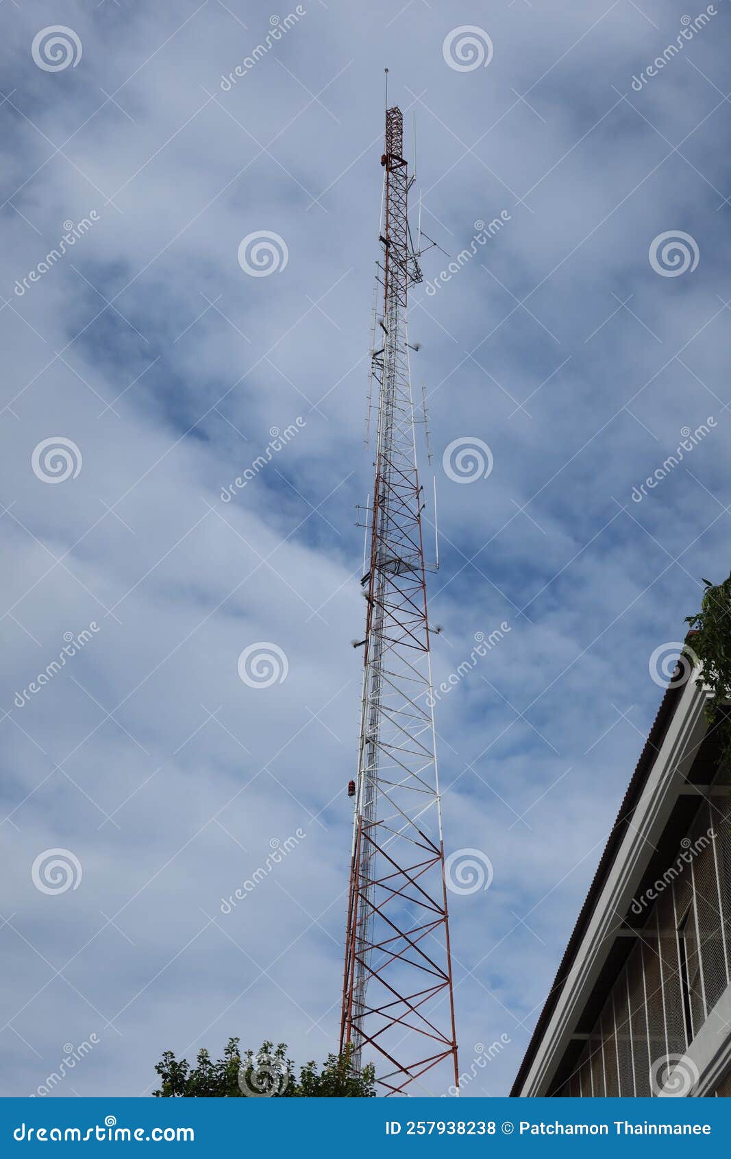 Large Steel Poles, Telecommunication System, 4G or 5g Internet Stock ...