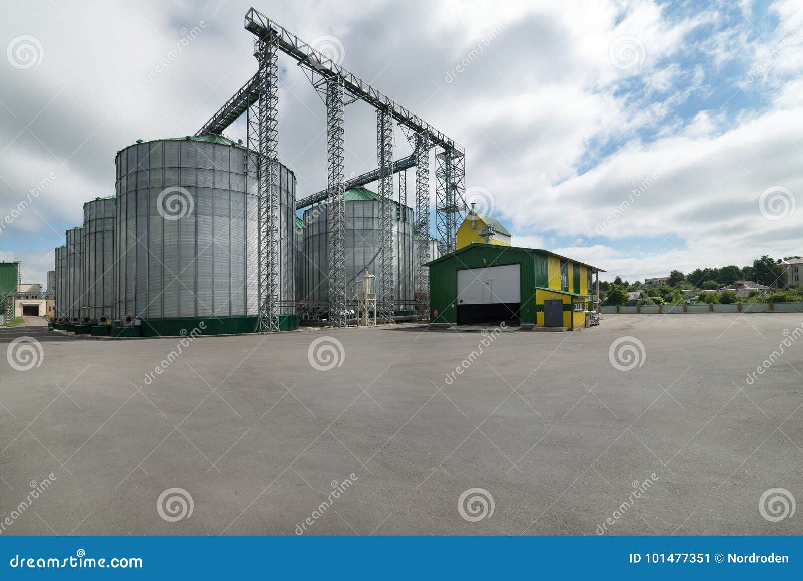 Large Steel Silos, Storage of Grain. Stock Image - Image of industry ...