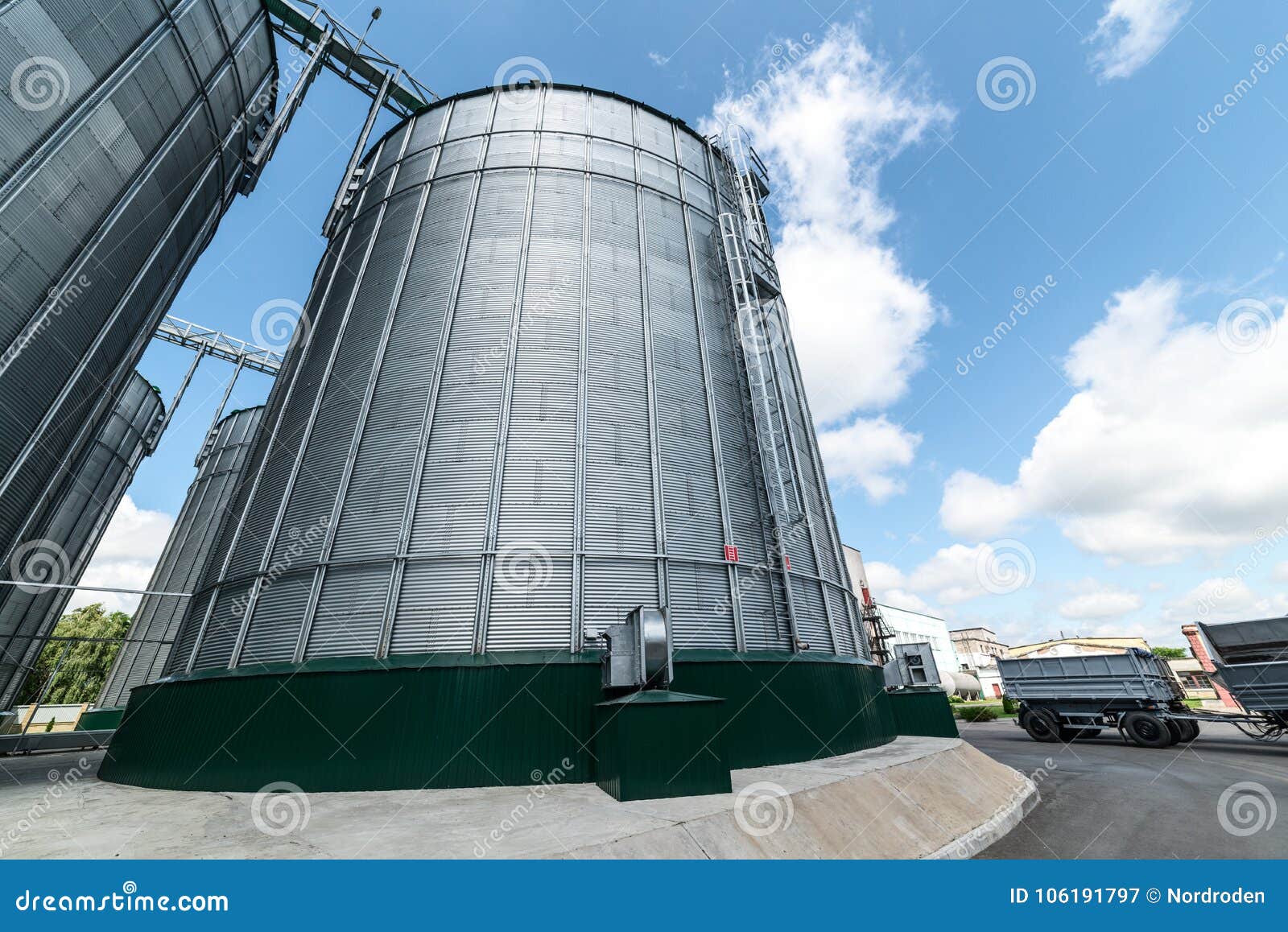 Large Steel Silos, Storage of Grain. Stock Image - Image of plant ...
