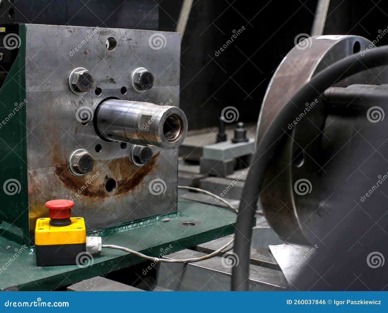 Large Steel Square with a Mechanical Coupling Part in the Center. Stock ...