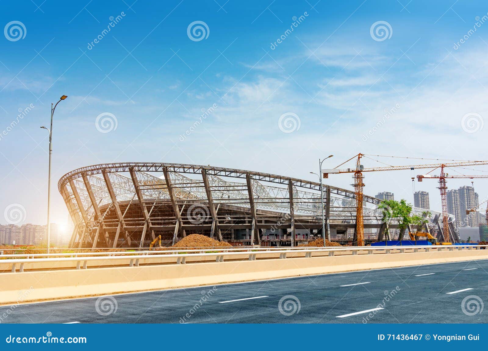 Large Steel Structure Construction Site Stock Image - Image of progress ...
