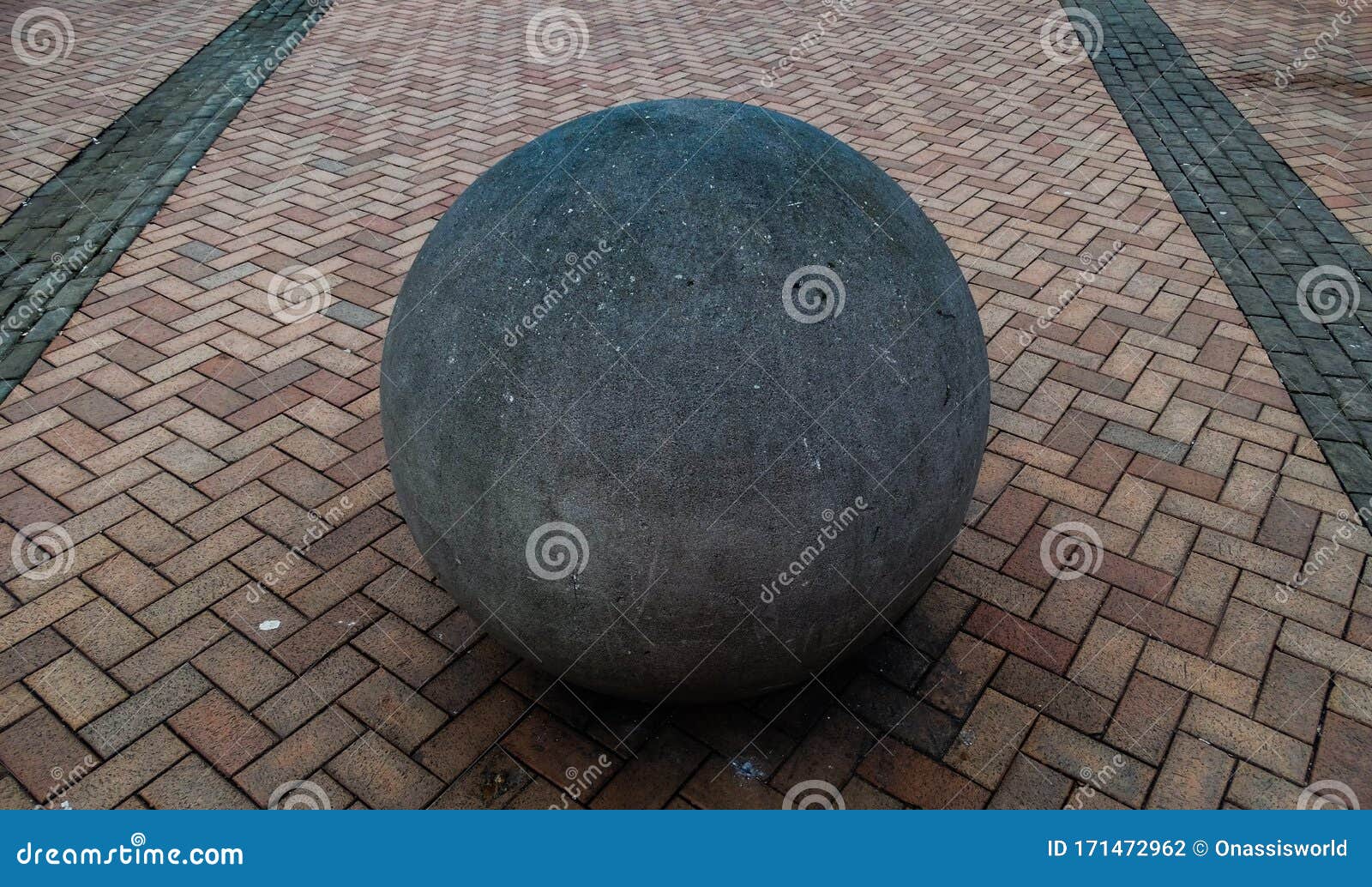 Large Stone Ball on Pavements Stock Photo - Image of crafted, ball ...