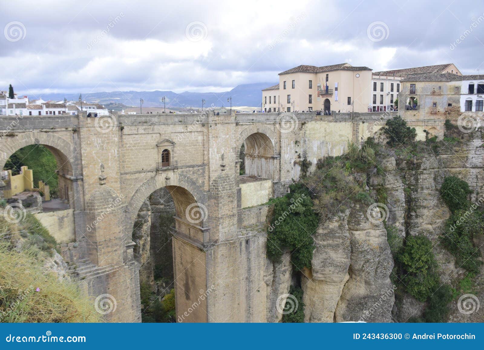 A Large Stone Bridge between Two Rocks. Stock Photo - Image of spain ...