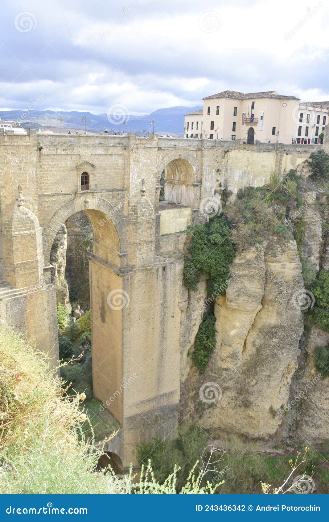 A Large Stone Bridge between Two Rocks. Stock Photo - Image of castle ...