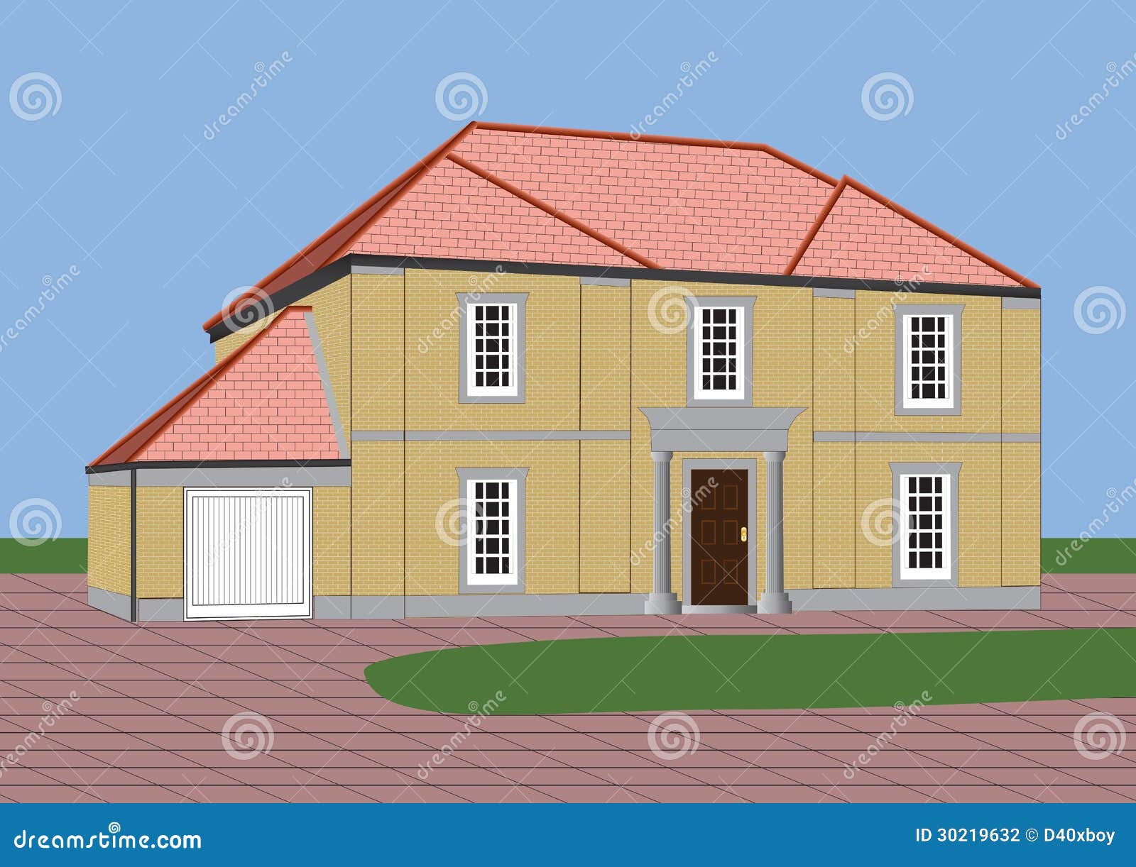 Detached House stock vector. Illustration of beautiful - 30219632