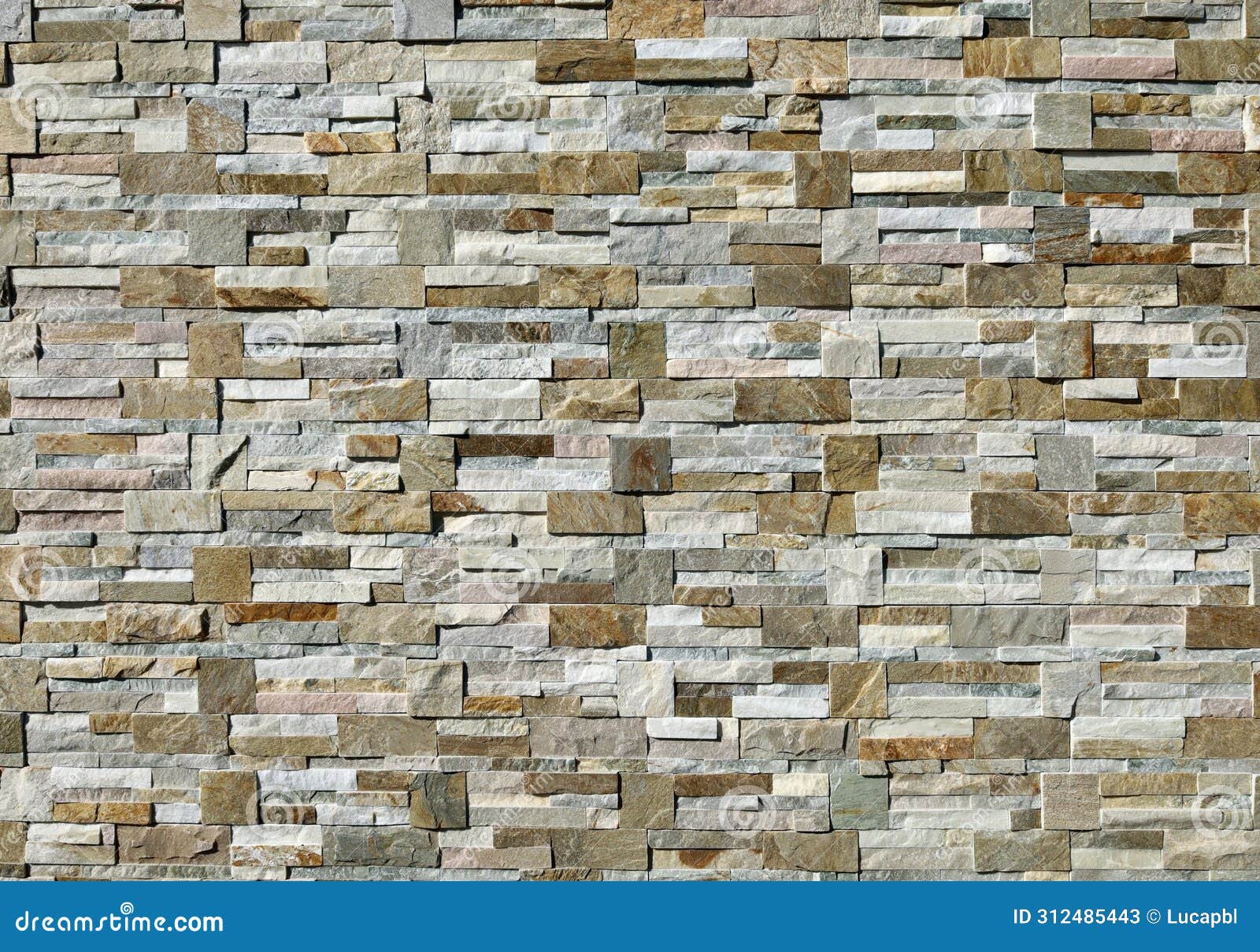 Large Stone Coating Wall Made of Bricks and Cubes of Multicolor Rocks ...
