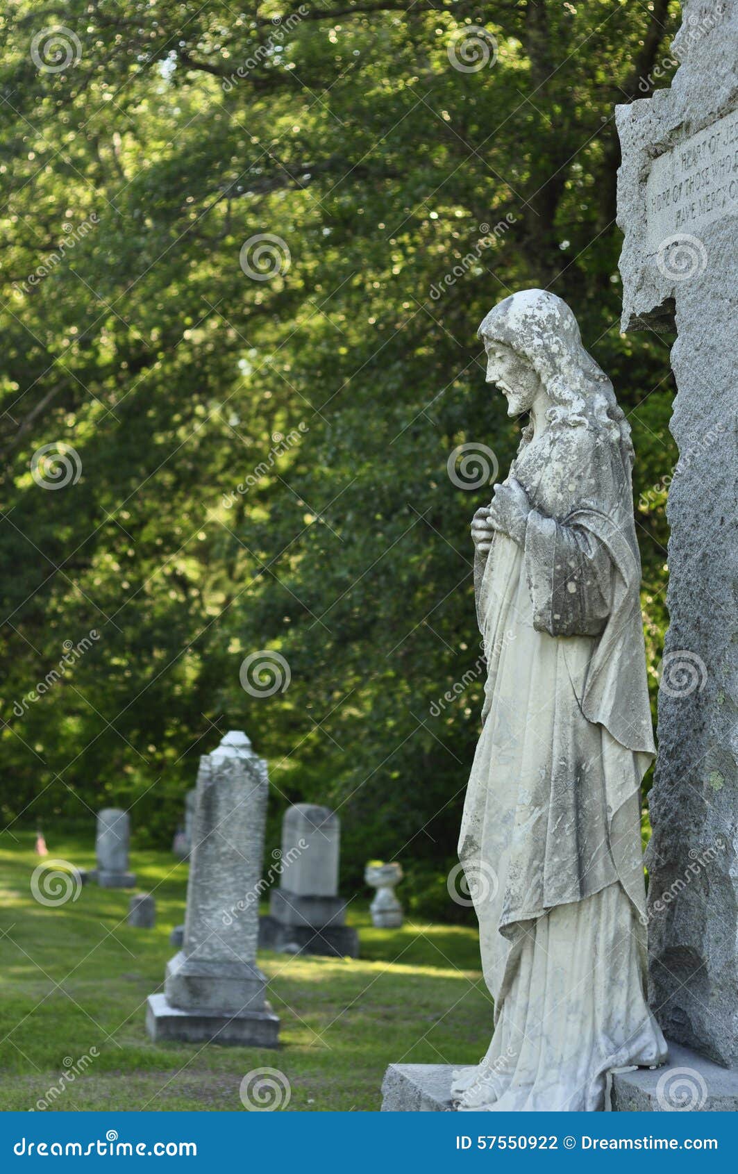 Large Stone Jesus Christ Statue with Cross Stock Photo - Image of hope ...