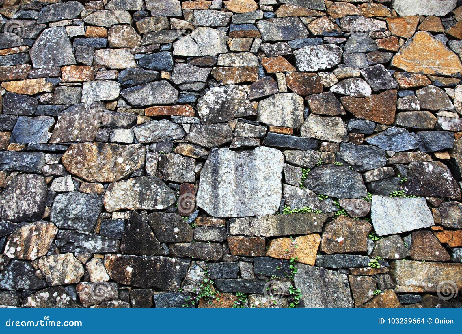 Stone Wall with Different Sized Stones Stock Photo - Image of exterior ...