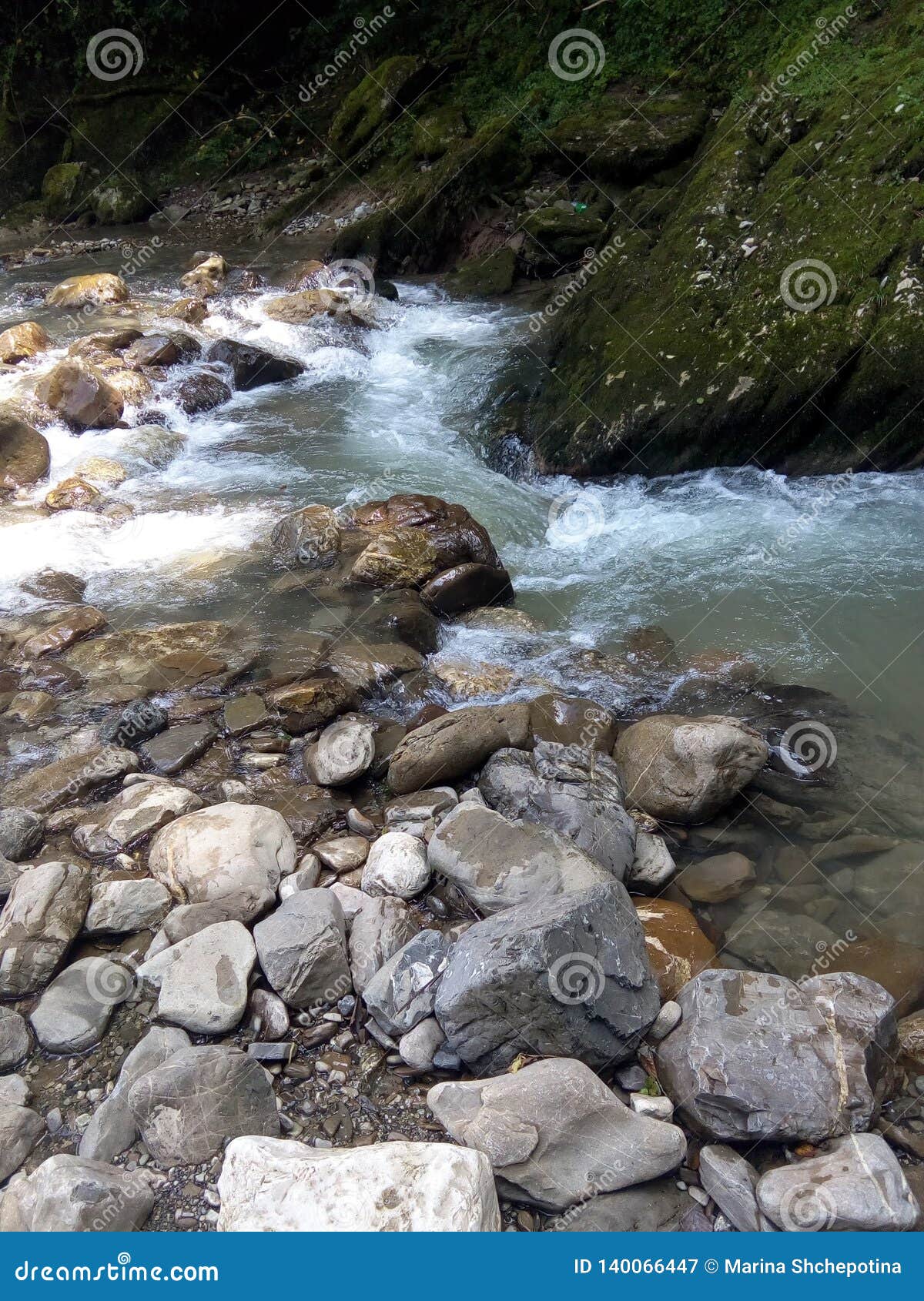 Large Stones in a Mountain Raging River Stock Image - Image of ...