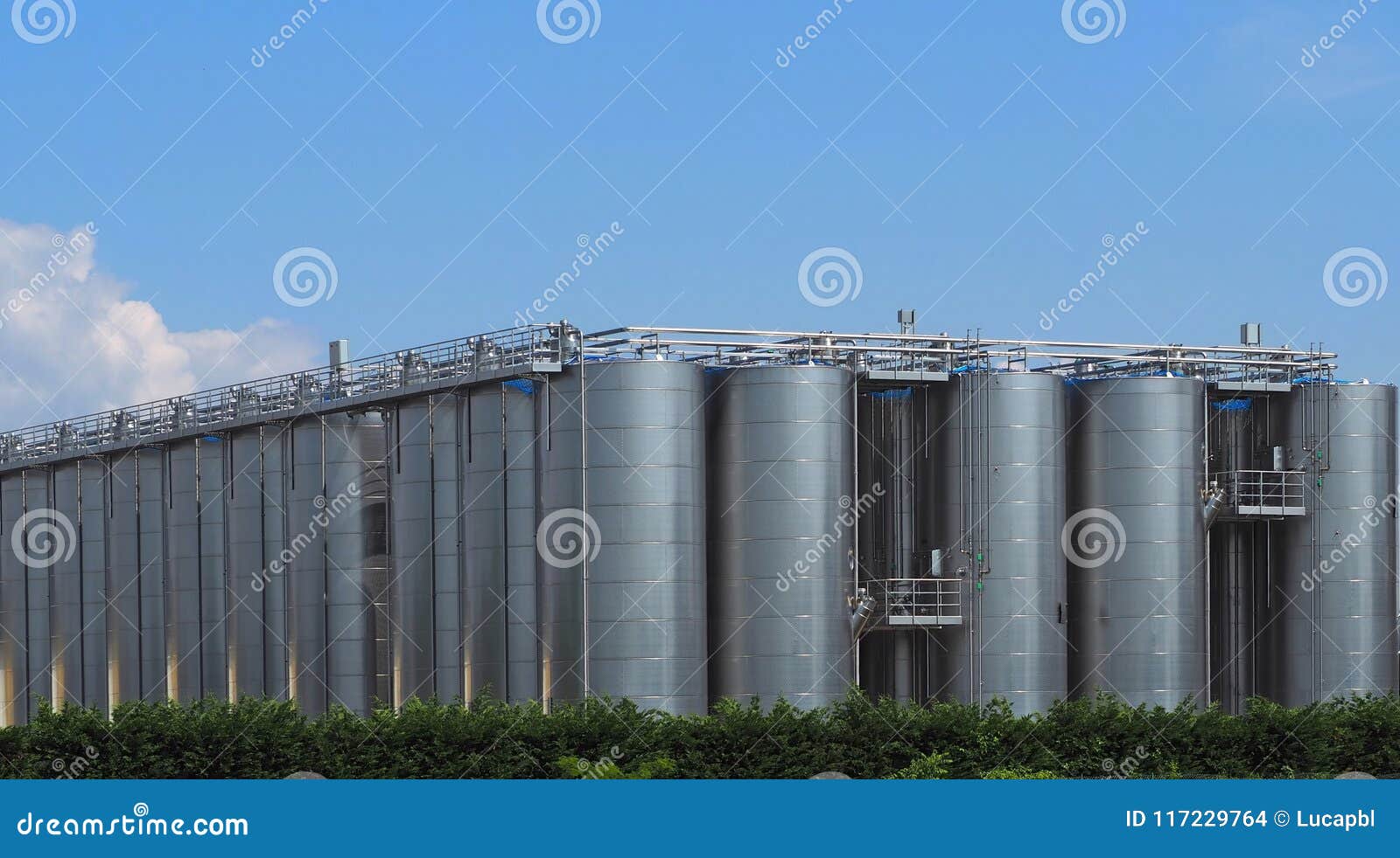 Large Storage System of Wine Metallic Fermentation Tanks of a Big ...