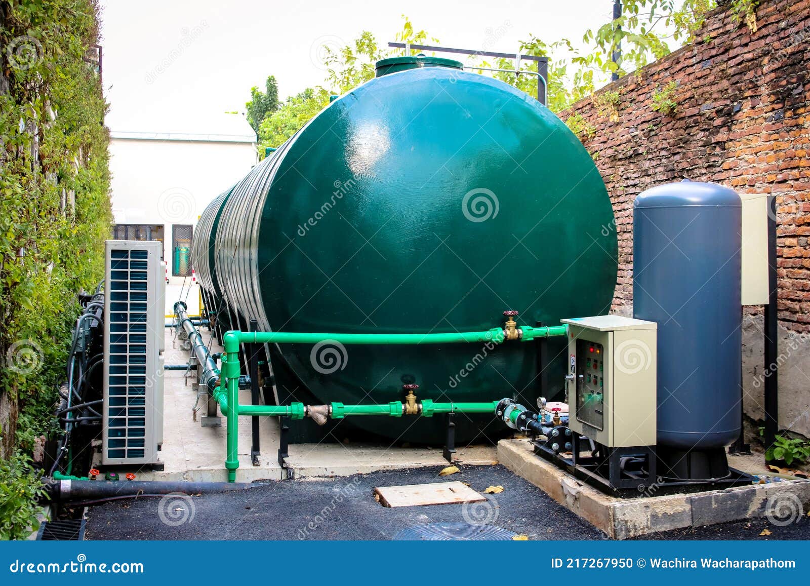 Large Storage Tank with Automatic Control System Stock Photo - Image of ...