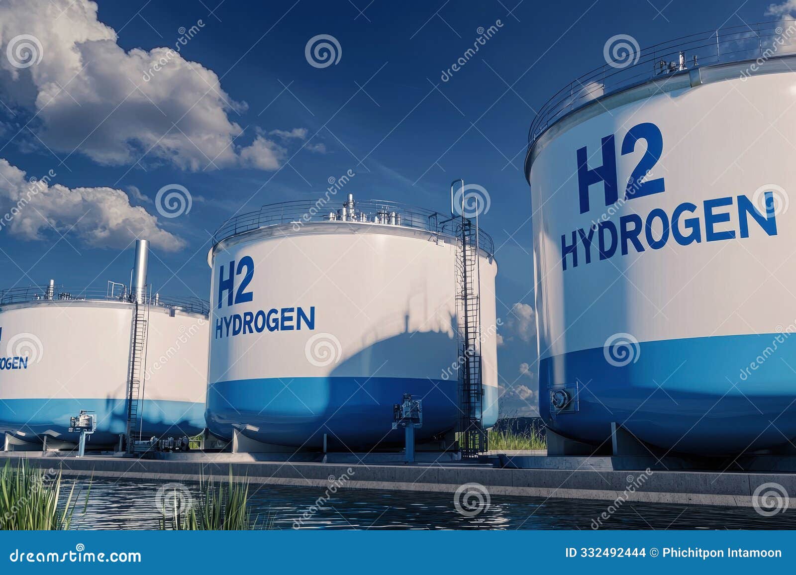 Large Storage Tanks Hydrogen Production and Processing Plant ...