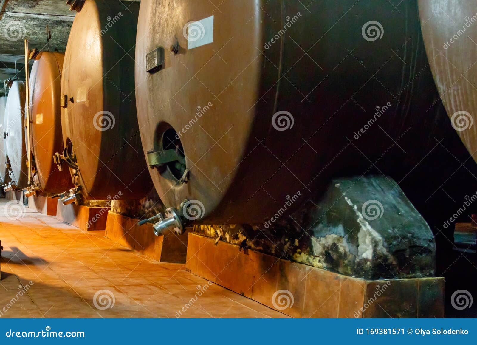 Large Storage Tanks Where Grape Juice is Aged into Wine Located in Wine ...