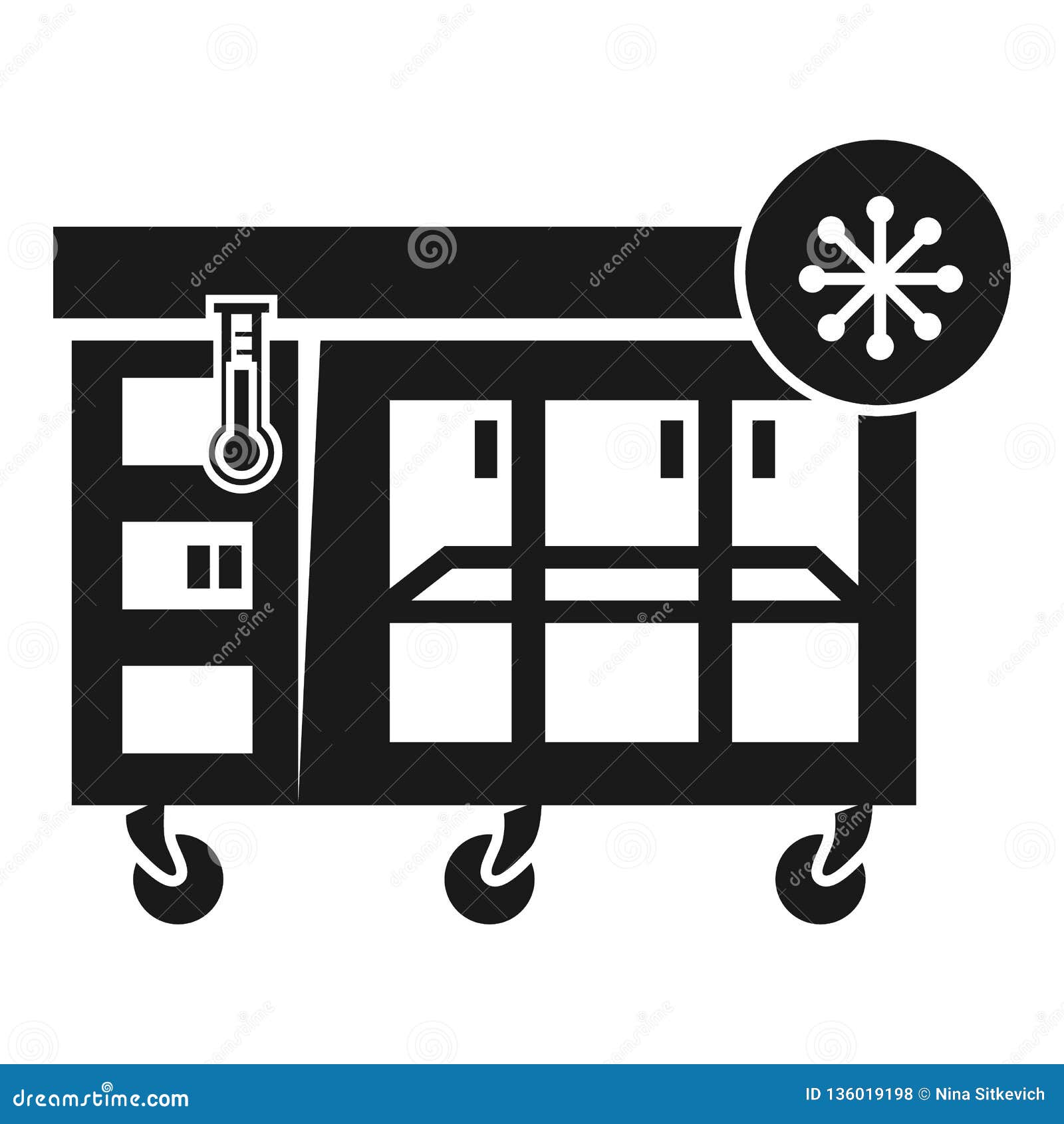 Large Store Fridge Icon, Simple Style Stock Vector - Illustration of ...