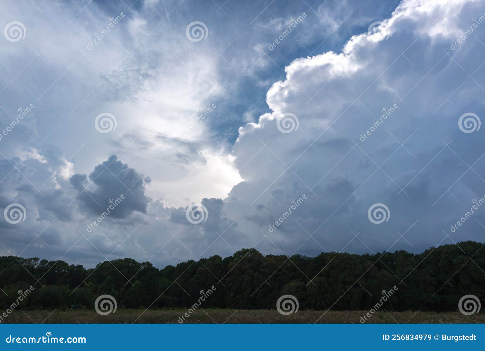 Large Storm Clouds Over the Countryside Build Up and Bring Wind and ...
