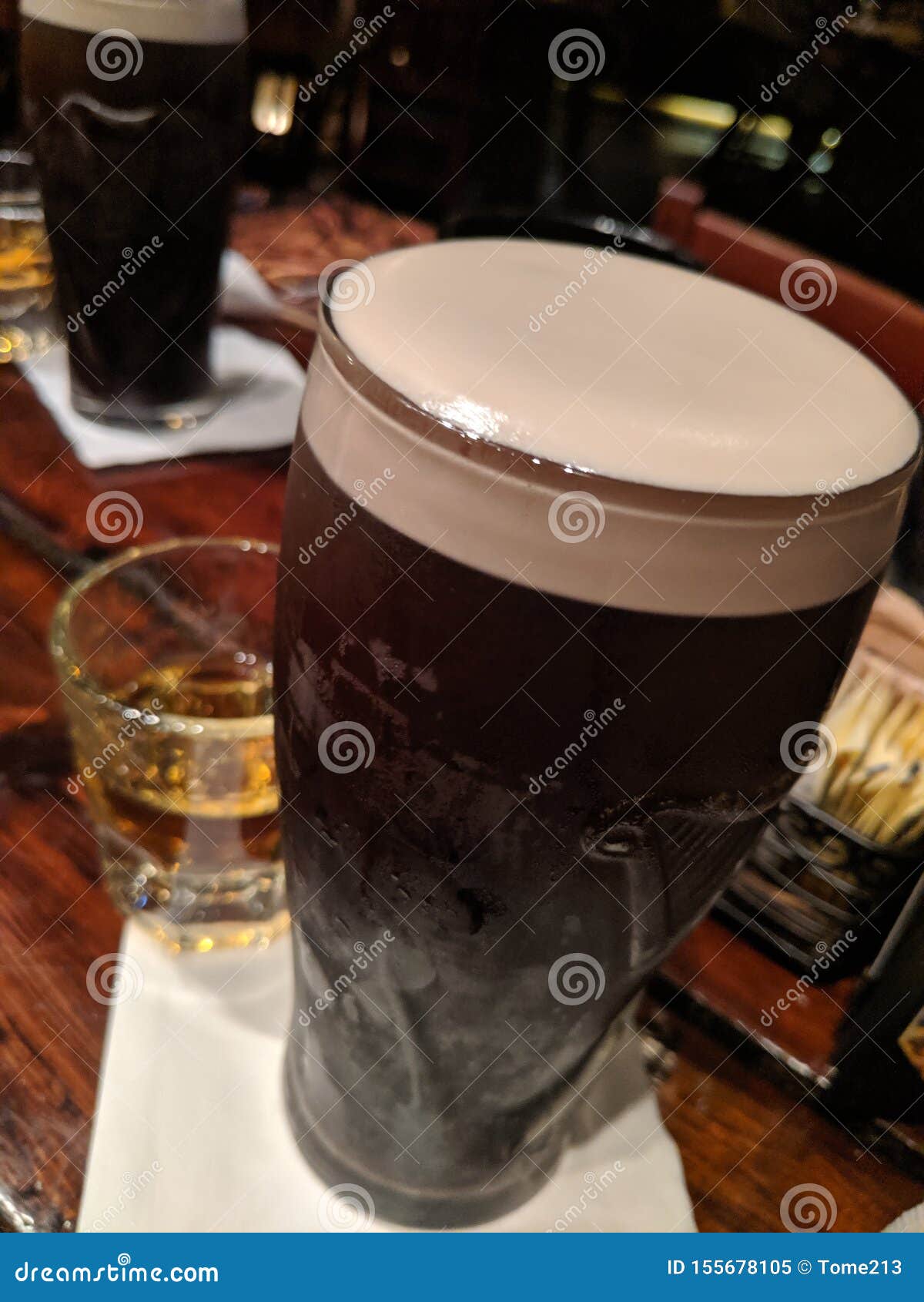A large pint of stout beer stock image. Image of mead - 155678105
