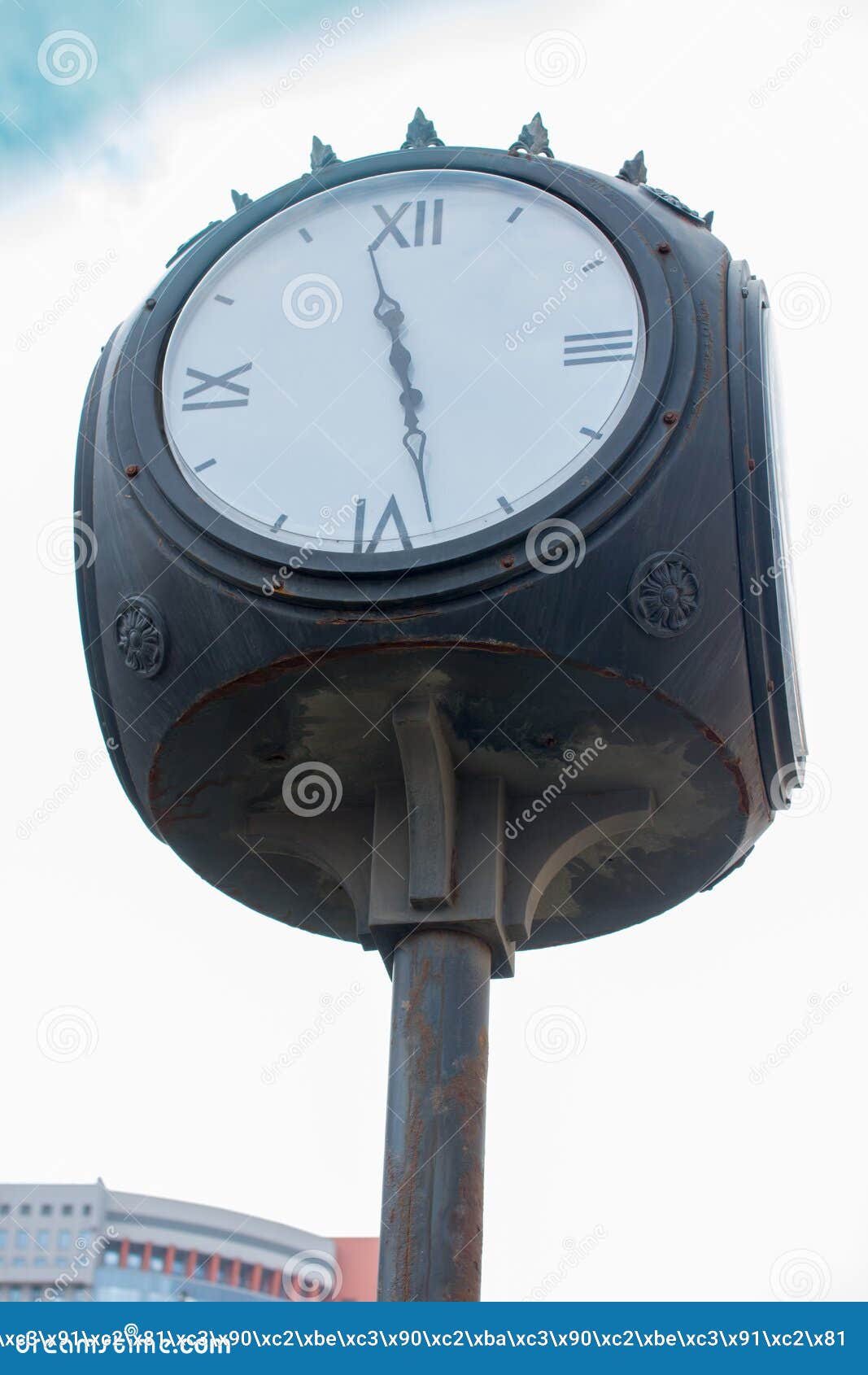 Large Street Vintage Clock. Stock Image - Image of morning, object ...