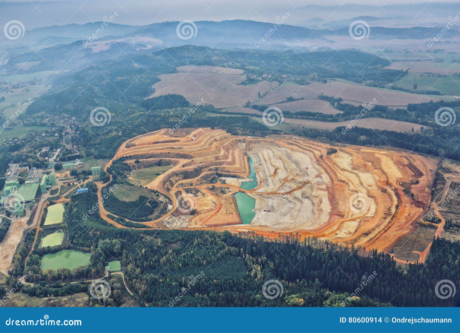 Large Strip Mine with the Yellow Sand Stock Photo - Image of surface ...