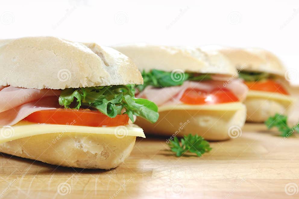 Large Sub Sandwiches Closeup Stock Image - Image of nutrition, tomatoes ...