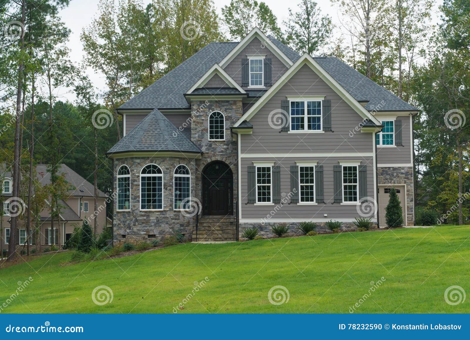 Large suburban home stock photo. Image of american, setting - 78232590