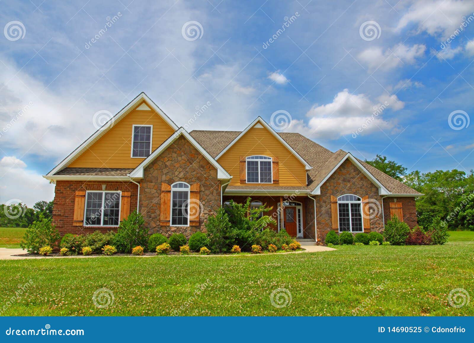 Large Suburban House stock image. Image of realty, neighborhood - 14690525