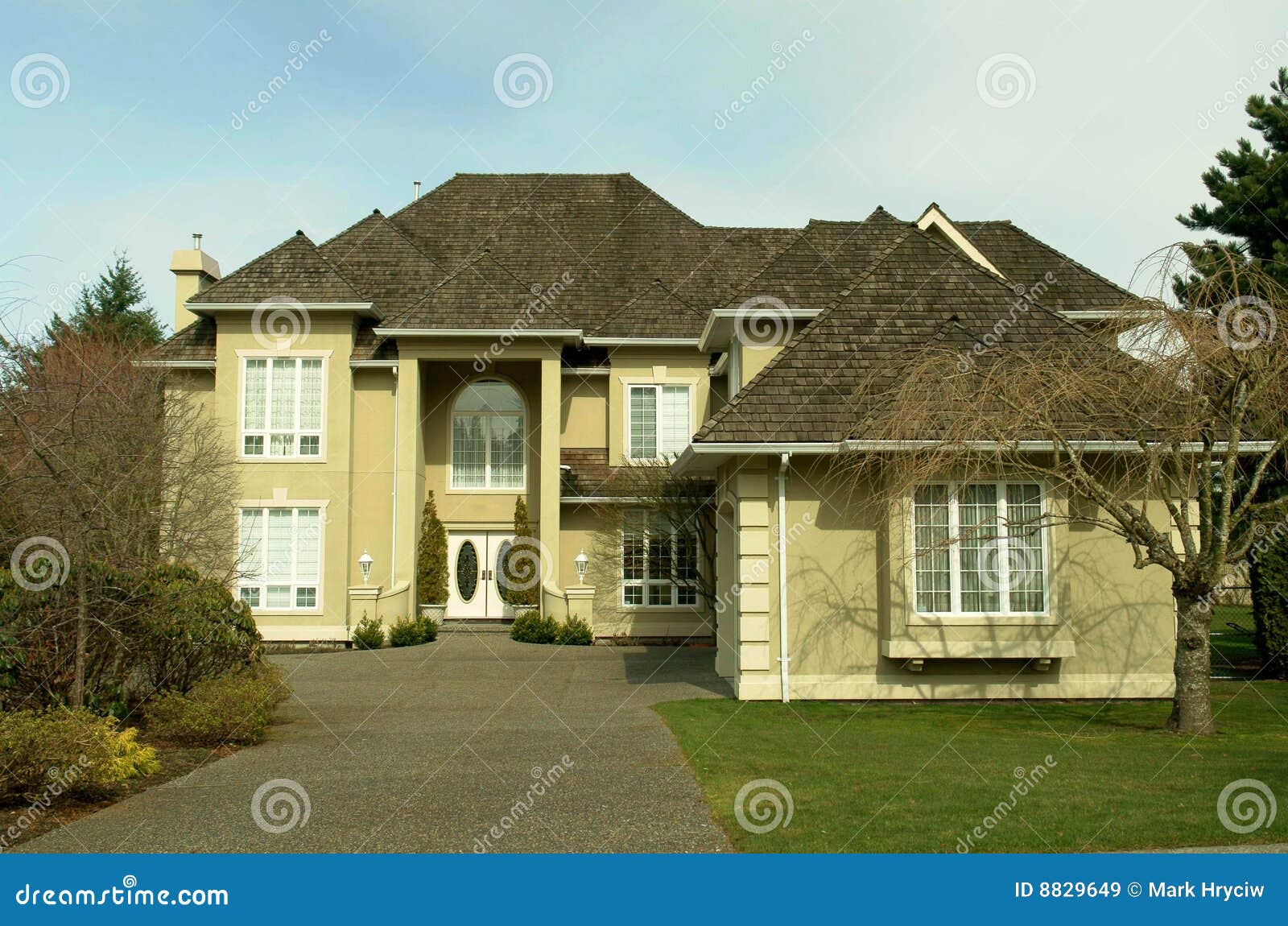 Large Suburban House stock image. Image of driveway, rural - 8829649
