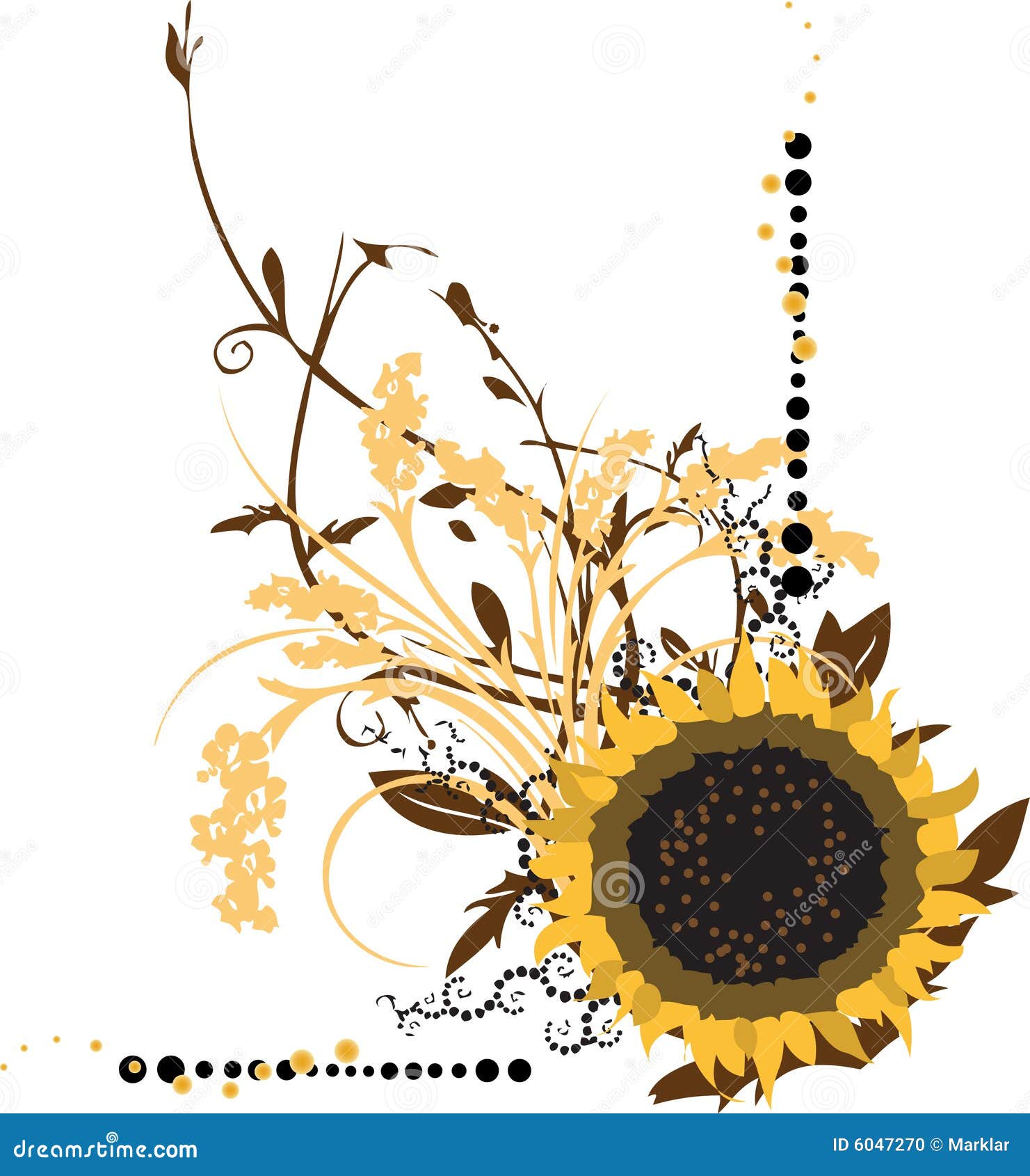 Large Sunflower Vector Illustration Stock Vector - Illustration of ...