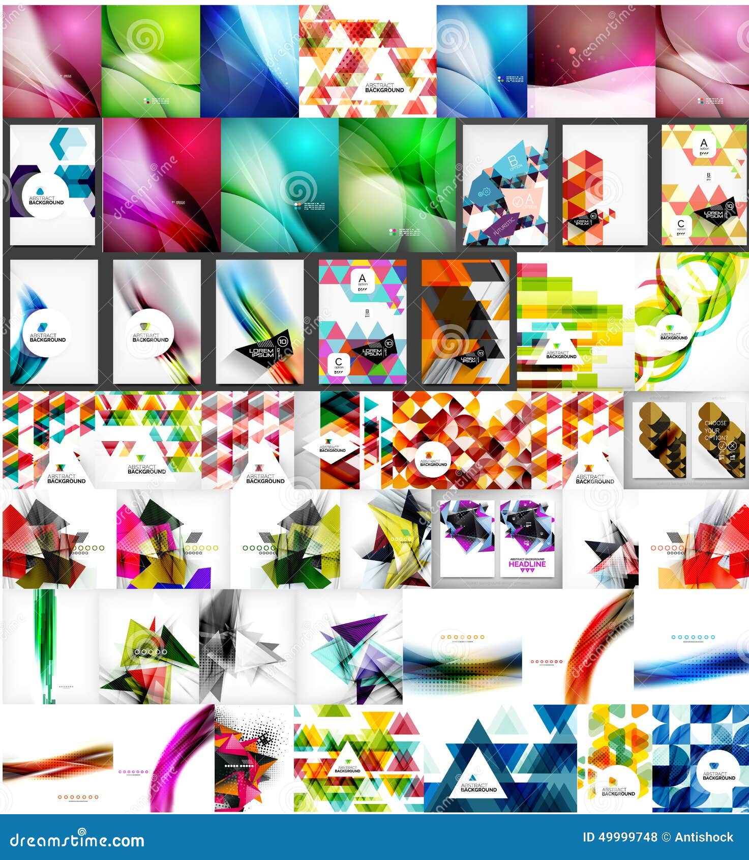 Large Super Set of Abstract Backgrounds Stock Vector - Illustration of ...