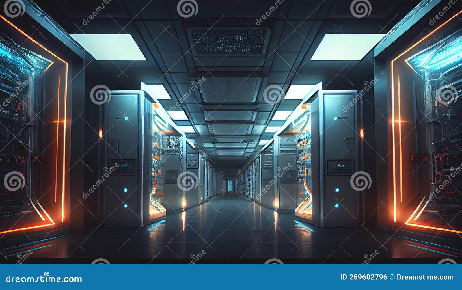Large Supercomputer Datacentre Technology Stock Illustration ...