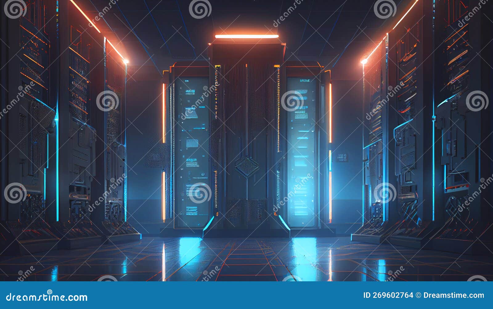 Large Supercomputer Datacentre Technology Stock Illustration ...