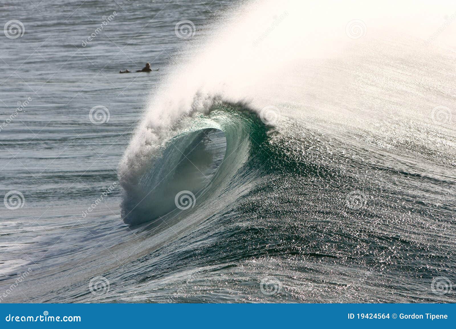 Large Surf Wave Breaking with Barrel View. Stock Photo - Image of curl ...
