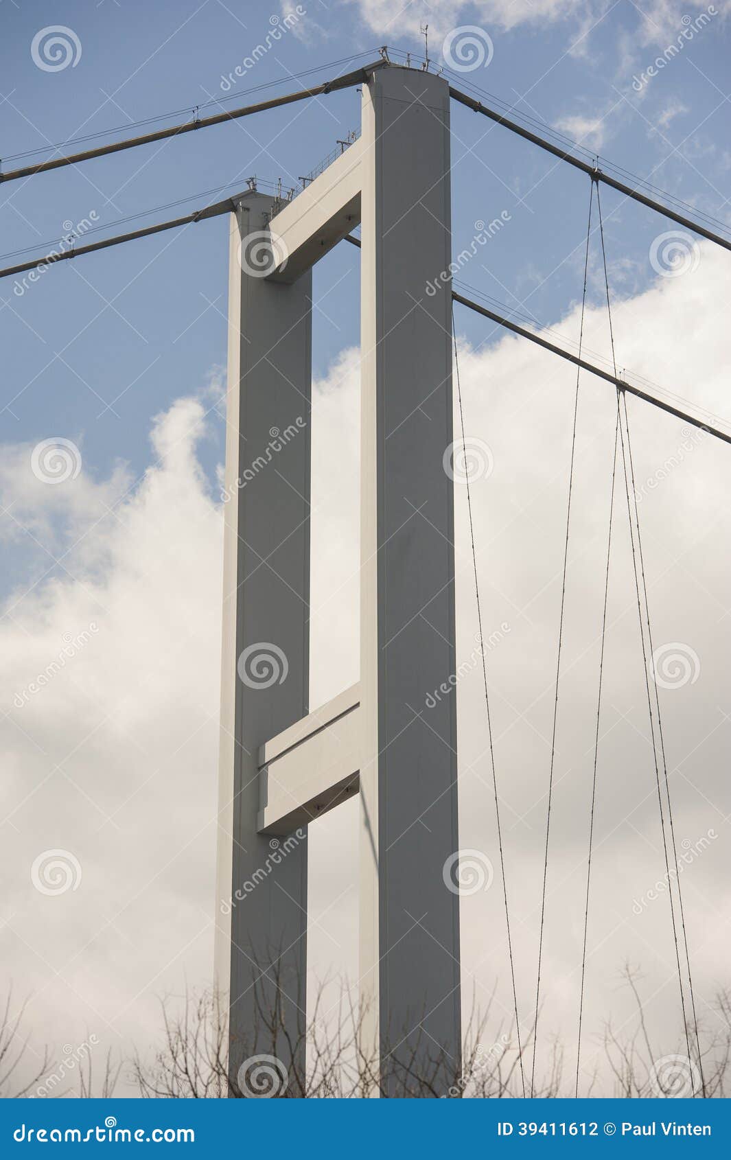 Large Suspension Bridge Support Structure Stock Photo - Image of ...