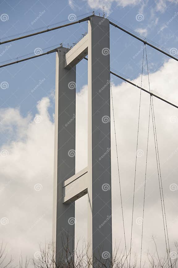 Large Suspension Bridge Support Structure Stock Photo - Image of ...