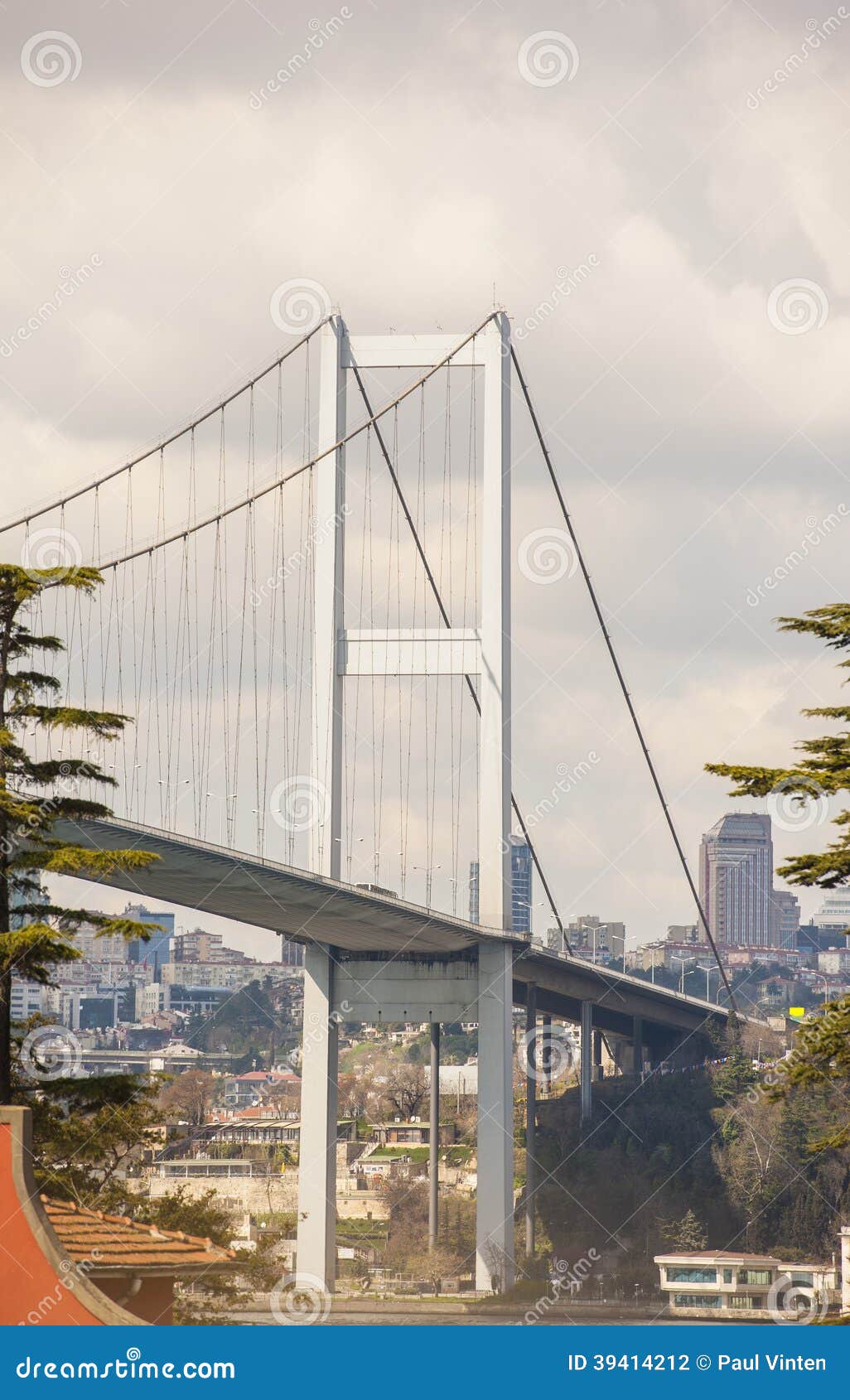 Large Suspension Bridge Support Structure Stock Photo - Image of ...