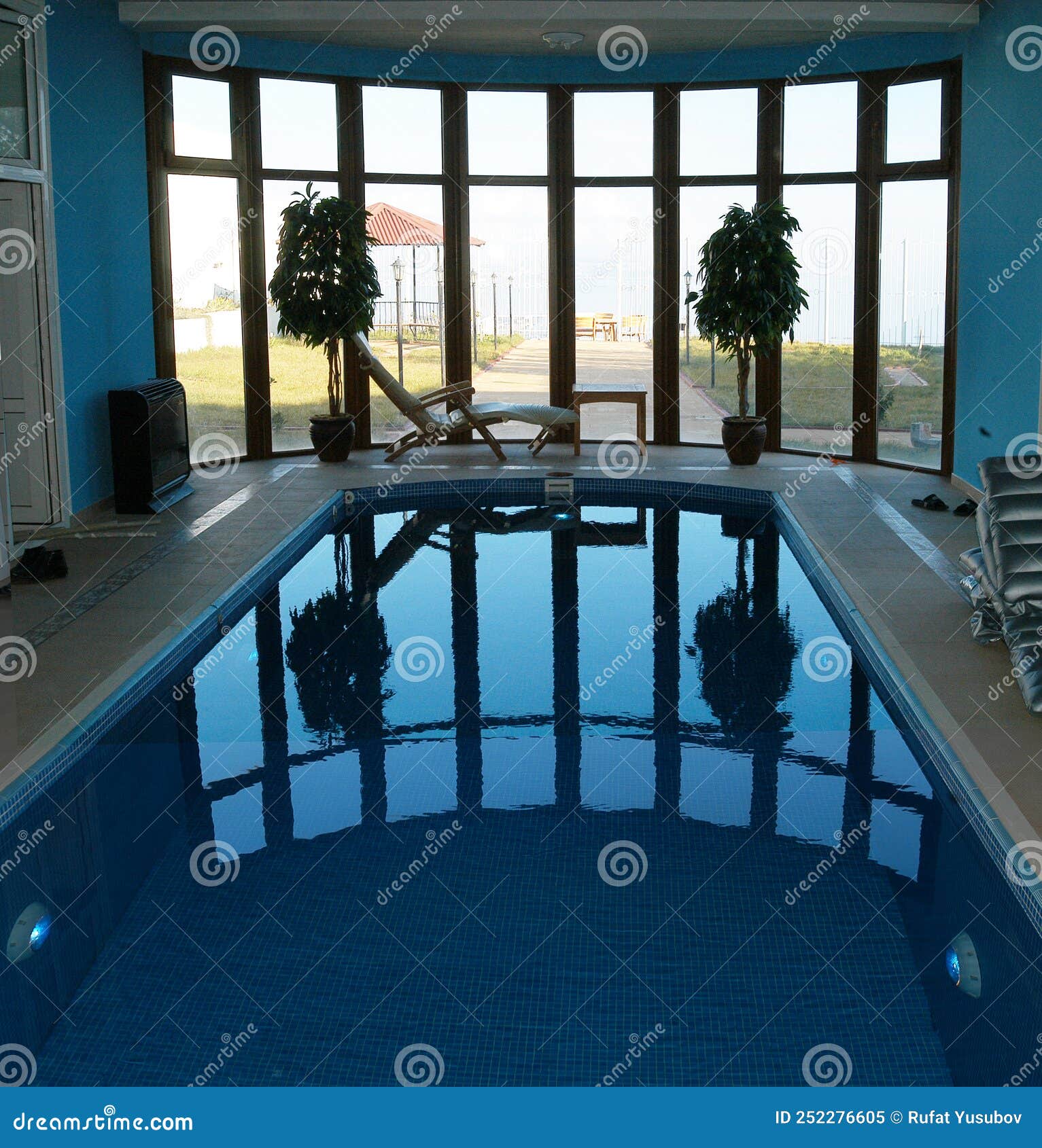 Large Swimming Pool Inside the House Stock Image - Image of ...