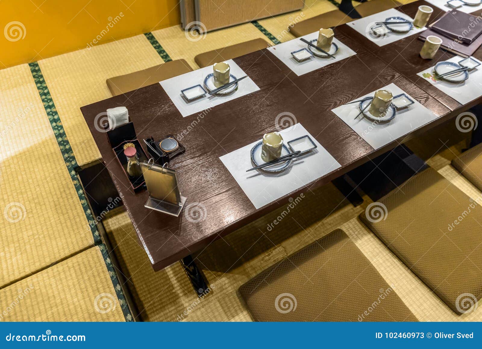 Large Table in Japanese Restaurant Stock Image - Image of food, asian ...