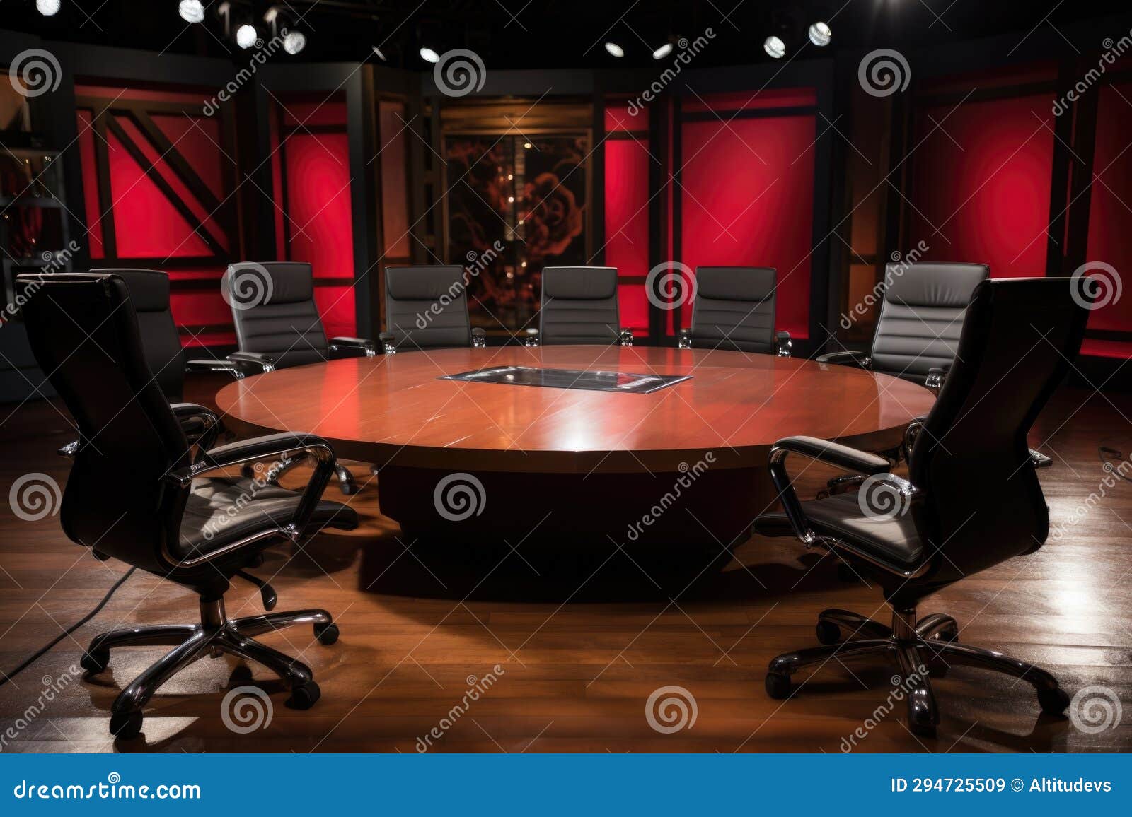 Large Table with Multiple Chairs Around for Panel Interviews Stock ...