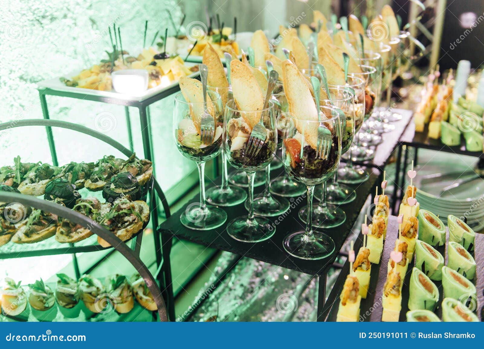 Large Table with Snacks of Different Types at a Party with Creative ...