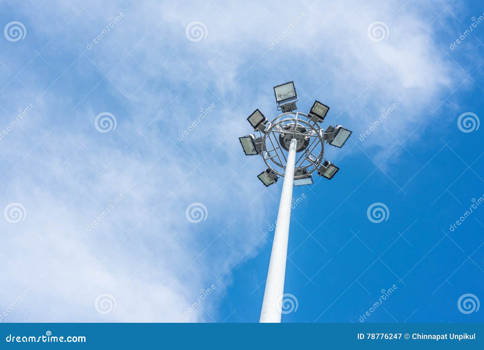 Large Tall High Outdoor Spotlights Stock Image - Image of steel ...