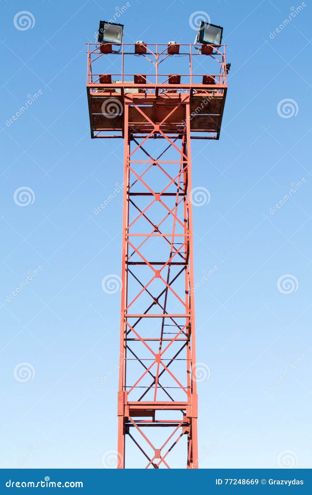 Large Tall High Outdoor Spotlights Stock Image - Image of electric ...