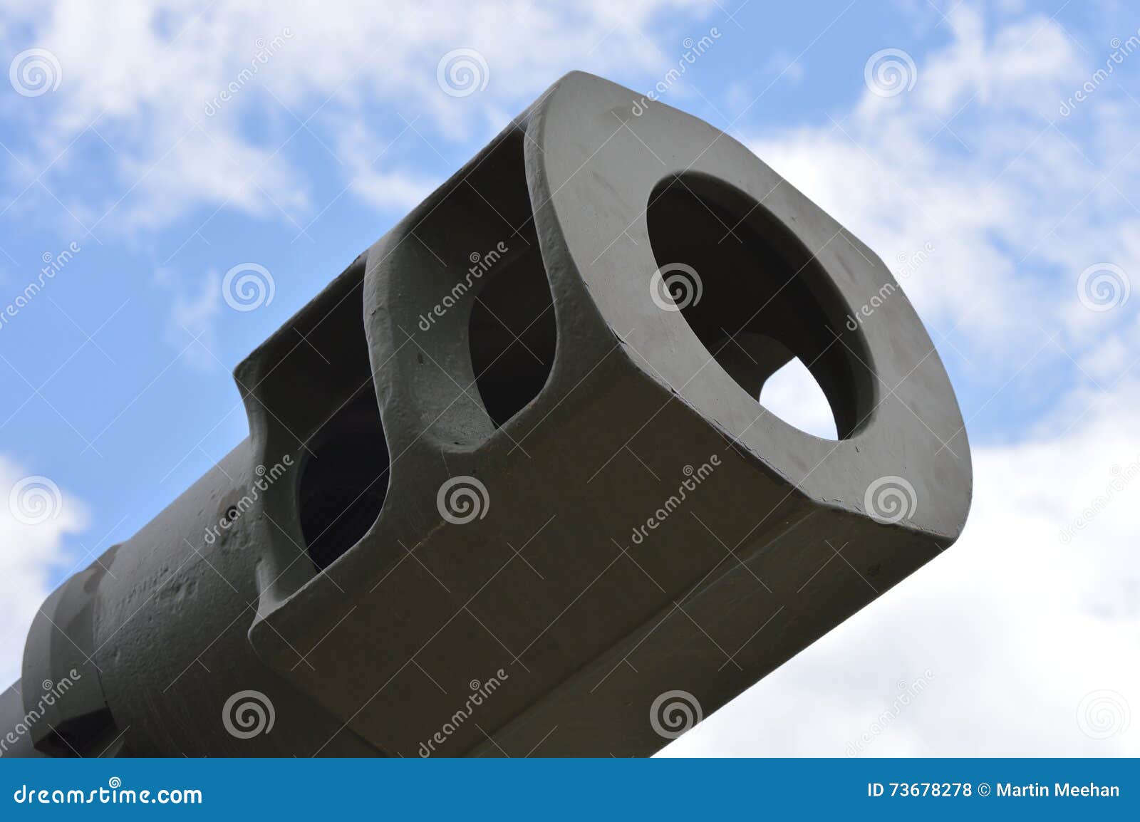 Large tank muzzle brake. stock photo. Image of compensator - 73678278