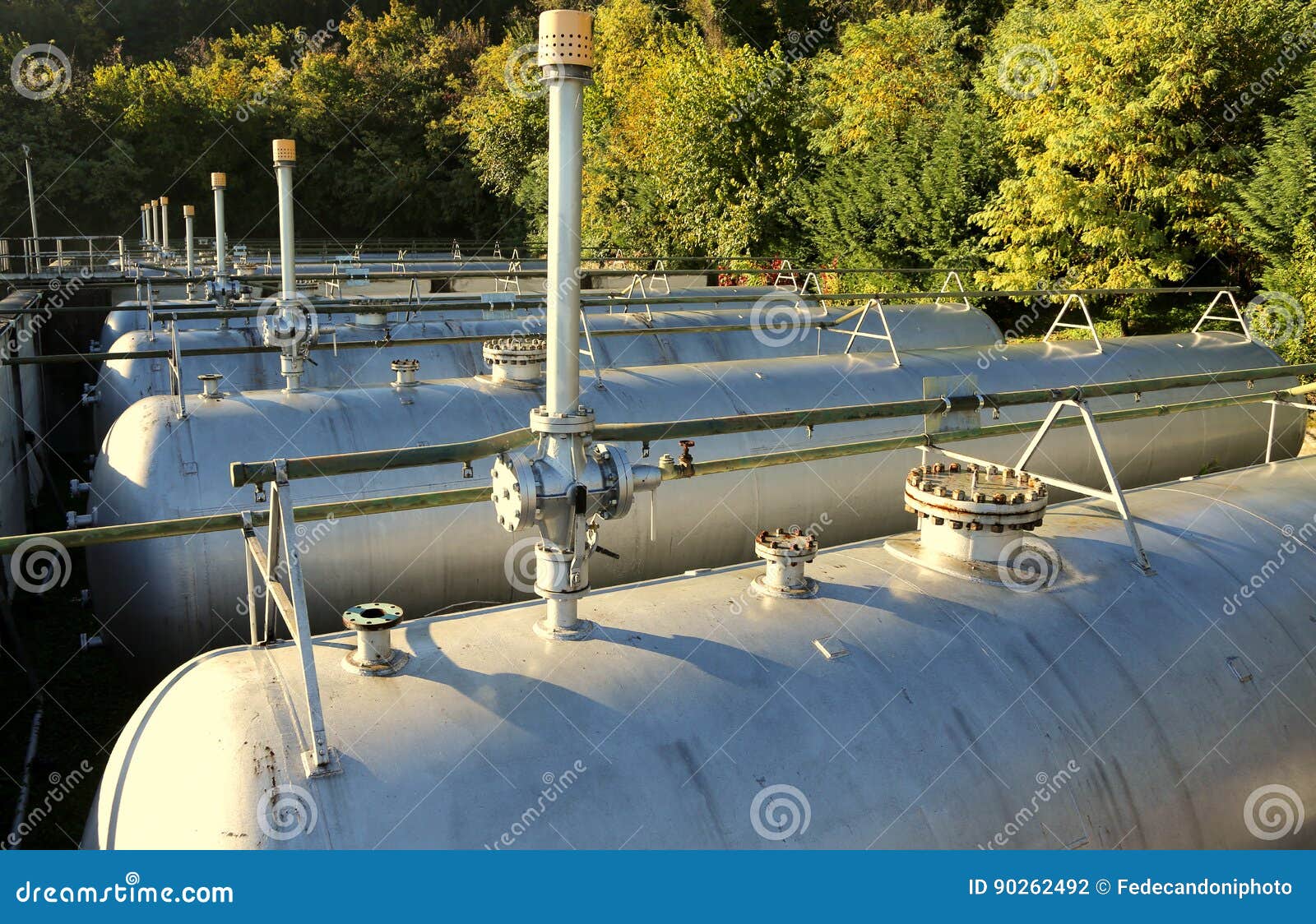 Large Tanks of a Methane Gas Storage for Energy Supply Stock Photo ...