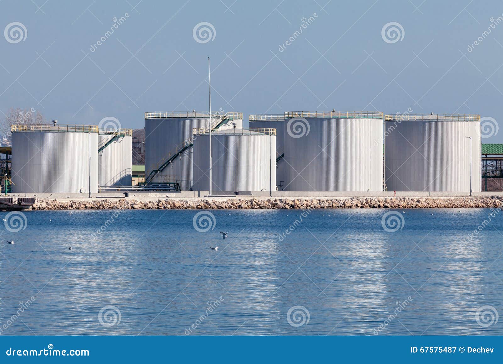 Large Tanks for Petrol and Oil, Blue Sky Stock Image - Image of ...