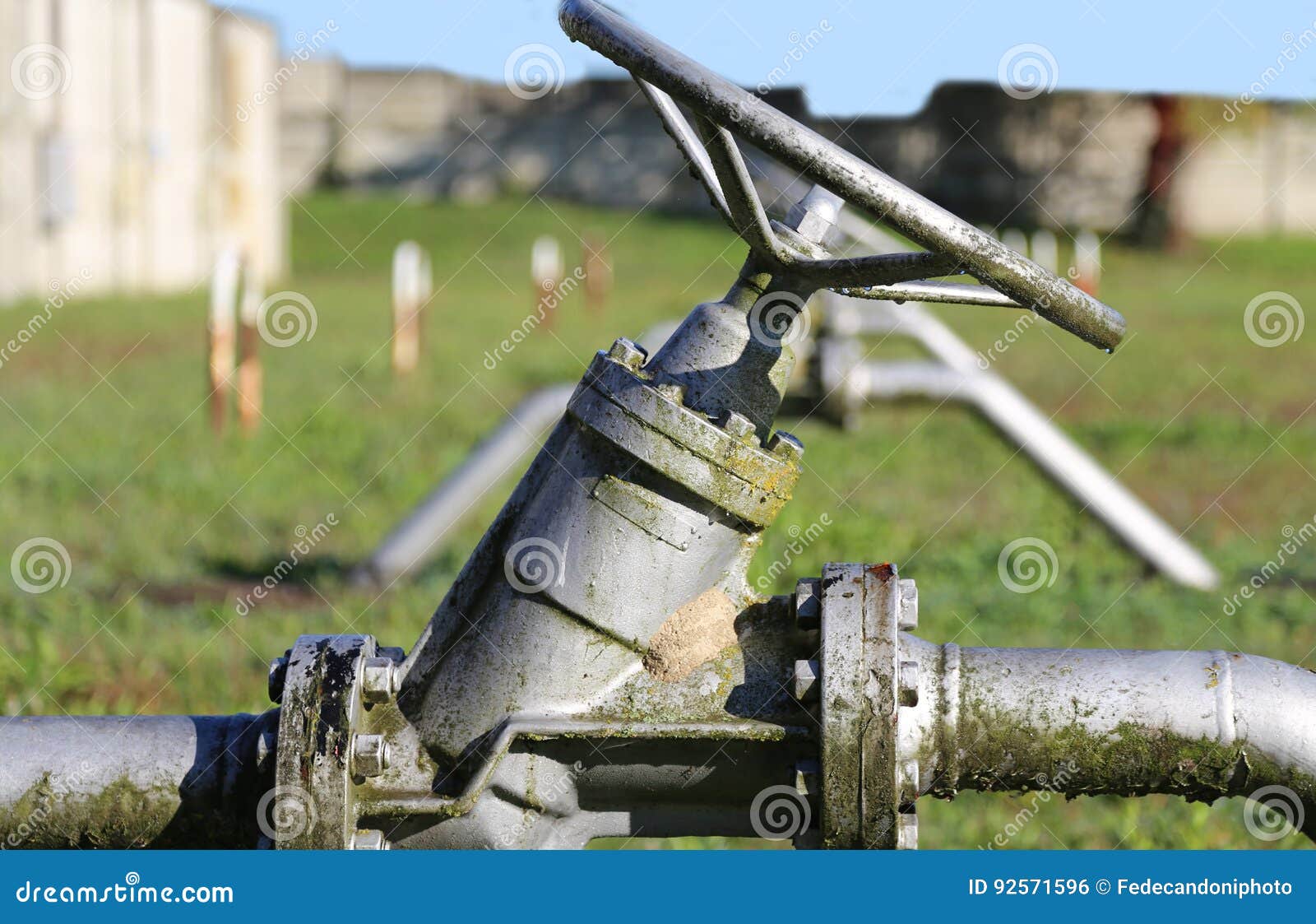 Large Tap with Pipe Closure Valve in an Industrial Plant Stock Photo ...