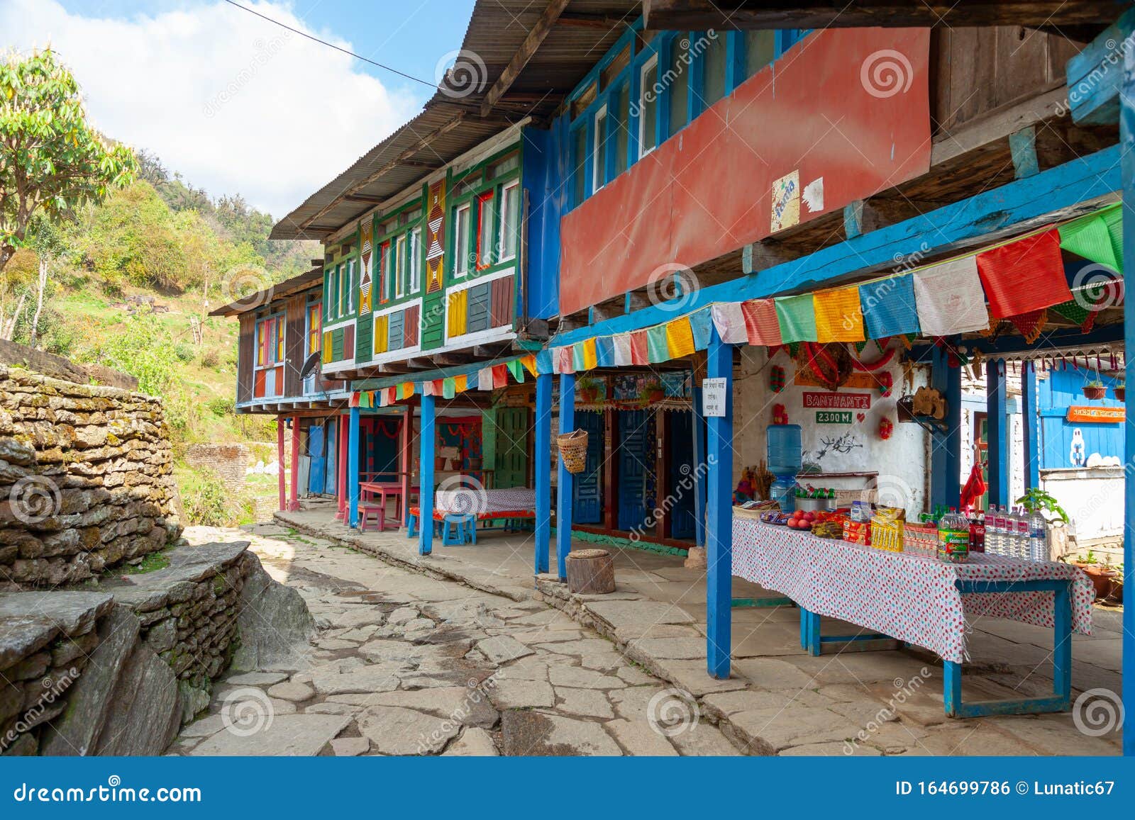 Tea House Along the Trail in Himalayas. Editorial Photo - Image of ...