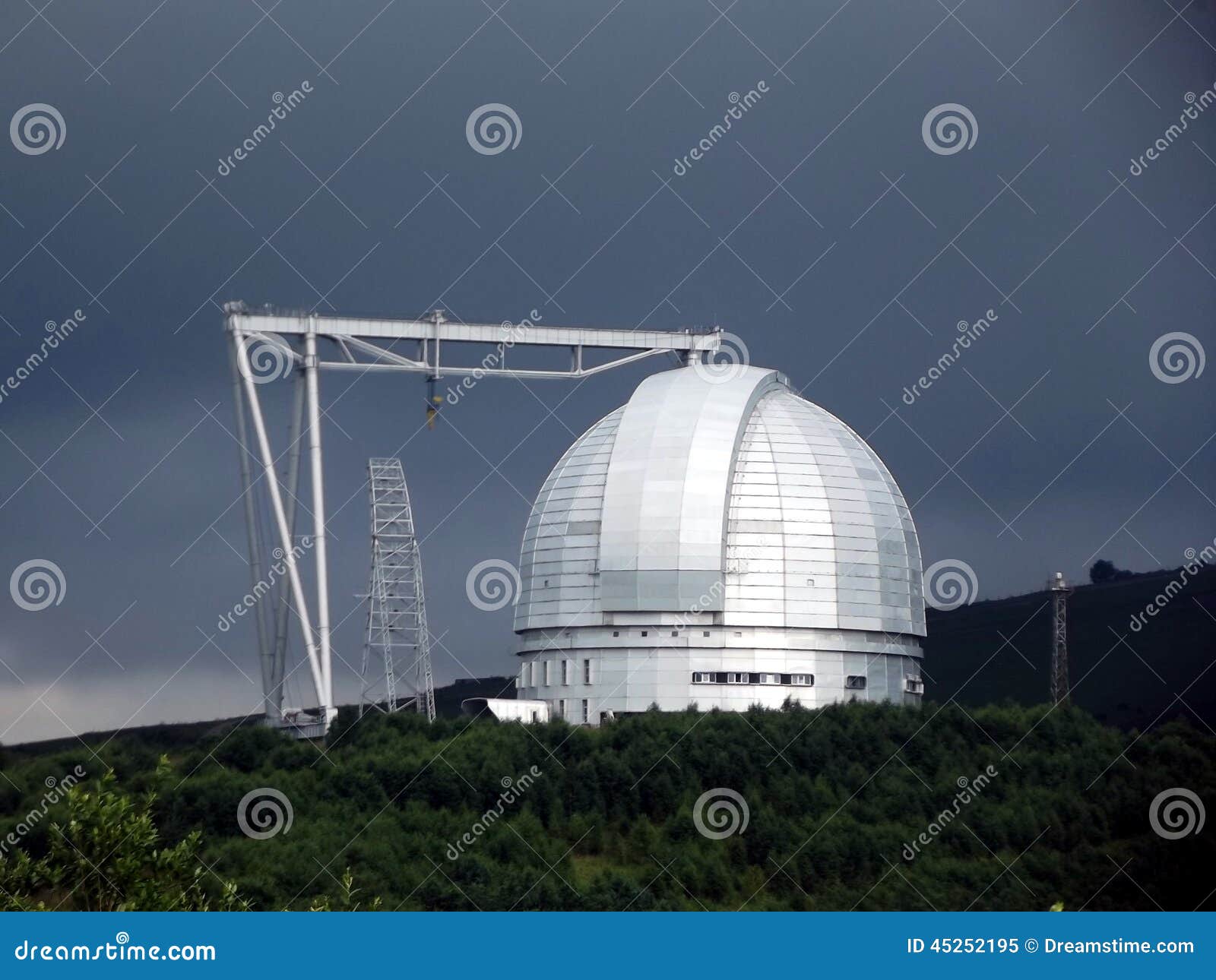 Large Telescope Azimuth stock image. Image of highland - 45252195